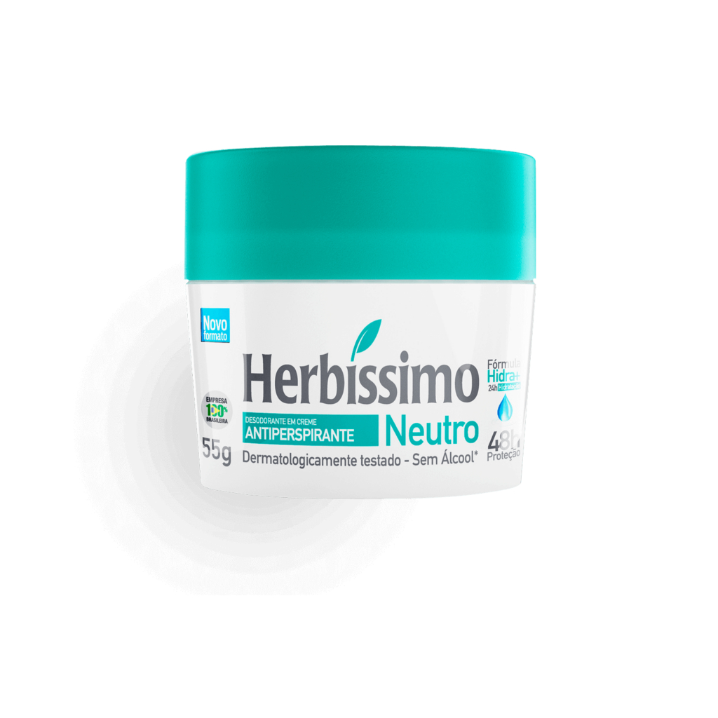 Desodorante Creme Antitranspirante Neutro Herbíssimo 55g | Shopee Brasil