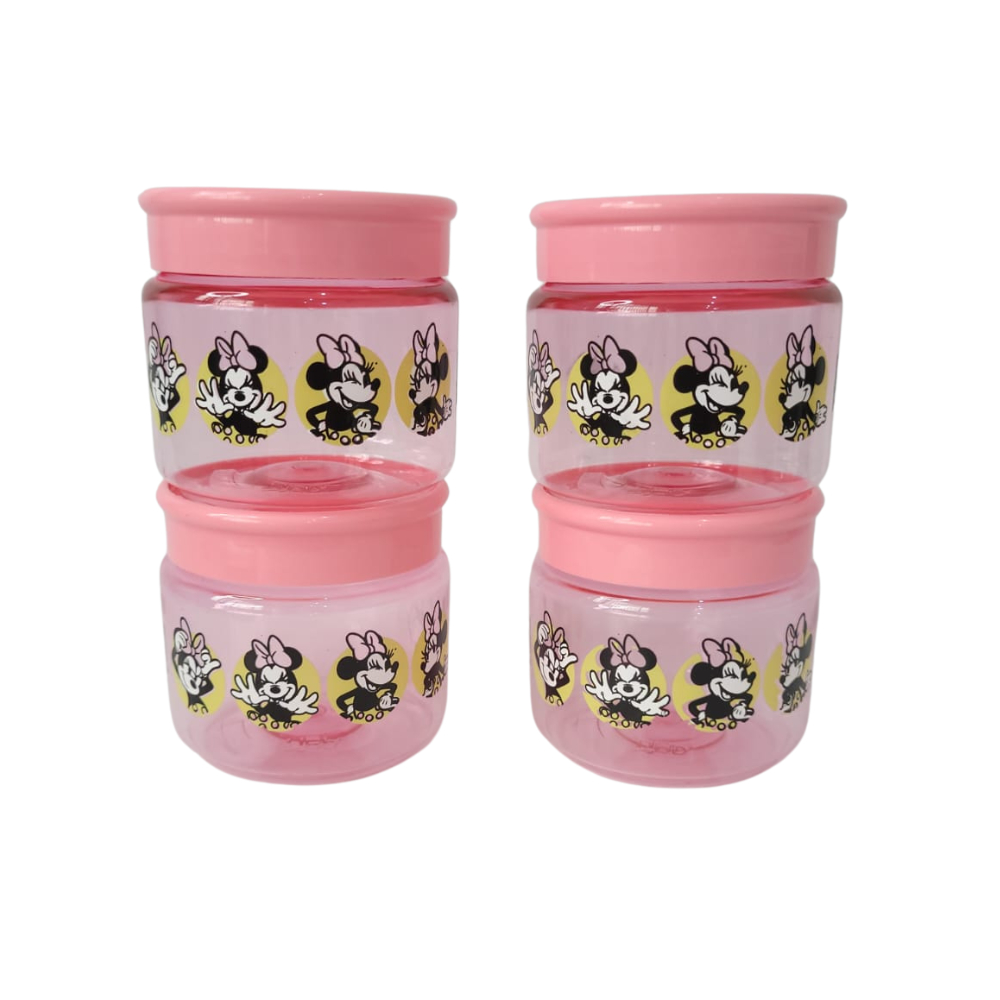 kit com 4 Organizador porta treco temperos doces medicamentos Multiuso Minnie Rosa 160ml ...