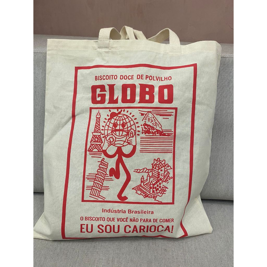 Ecobag Biscoito globo vermelho | Shopee Brasil