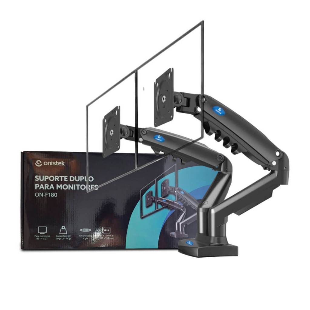 Suporte Duplo Articulado para Monitores 17 a 27 polegadas Onistek Modelo ON-F180 | Shopee Brasil