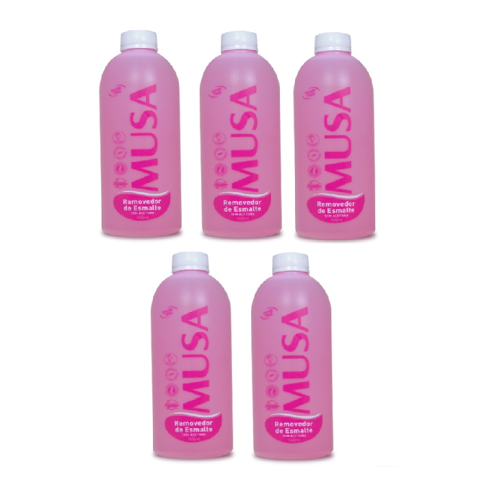 Kit com 5 Removedor Sem Acetona 500ml Musa | Shopee Brasil