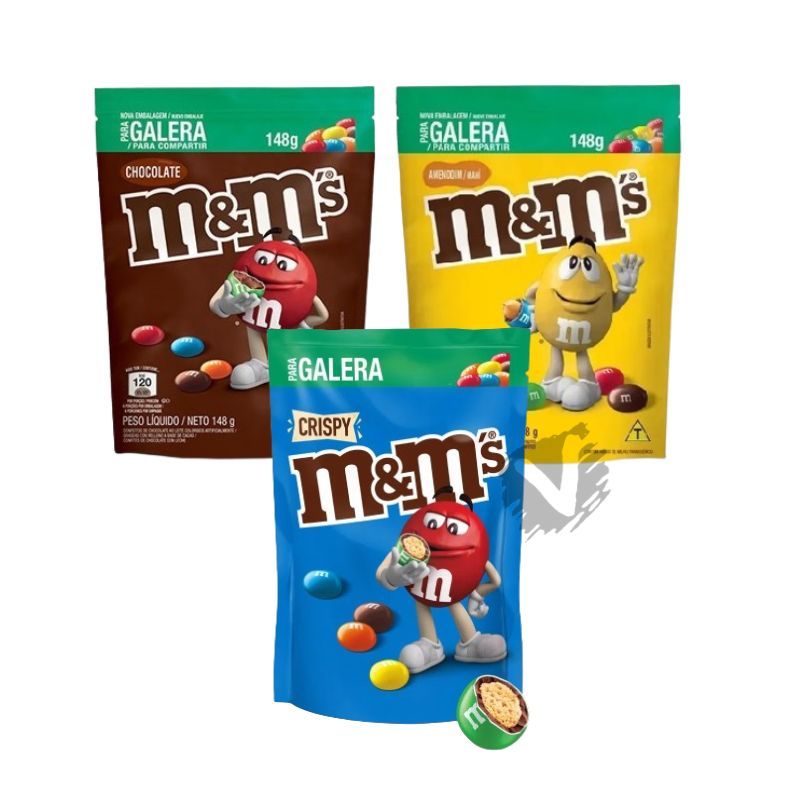 Kit 3 M&ms Confeito Chocolate e Amendoim 148G MM | Shopee Brasil