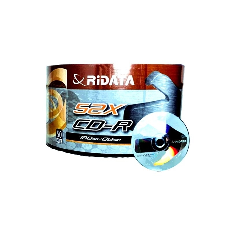 50 CD-R RIDATA LOGO 700MB 80 MINUTOS 52X ID RITEK | Shopee Brasil