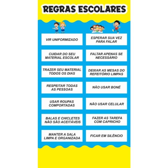 Banner regras escolares 70x130 | Shopee Brasil