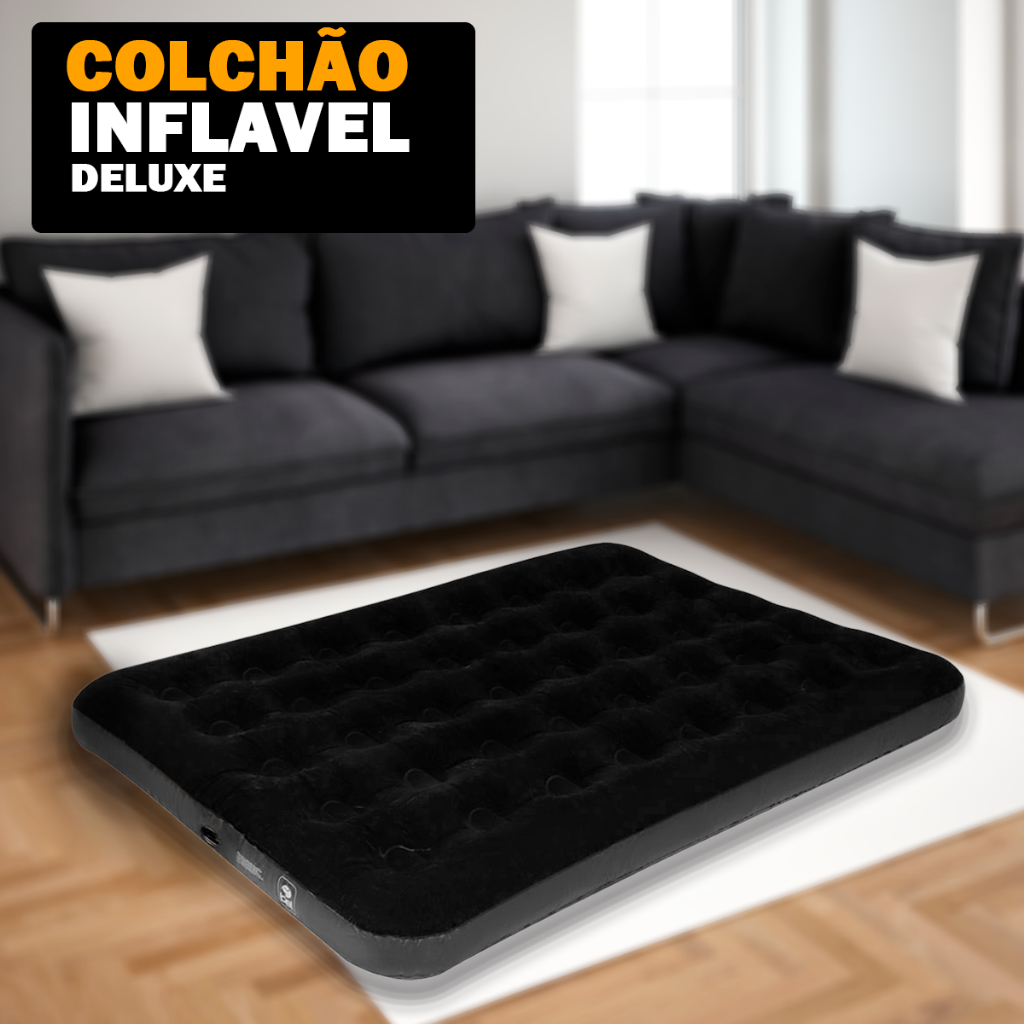 Colchão Inflavel Casal Deluxe Confort Resistente 300kg Camping Lazer ...