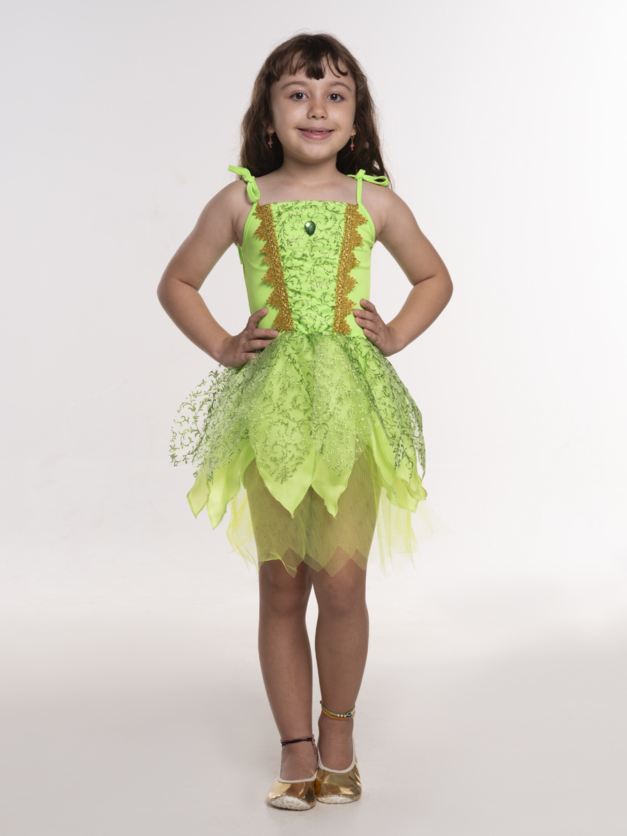 Fantasia Vestido Fada Fadinha Infantil Festa Menina Tinker Bell Verde ...