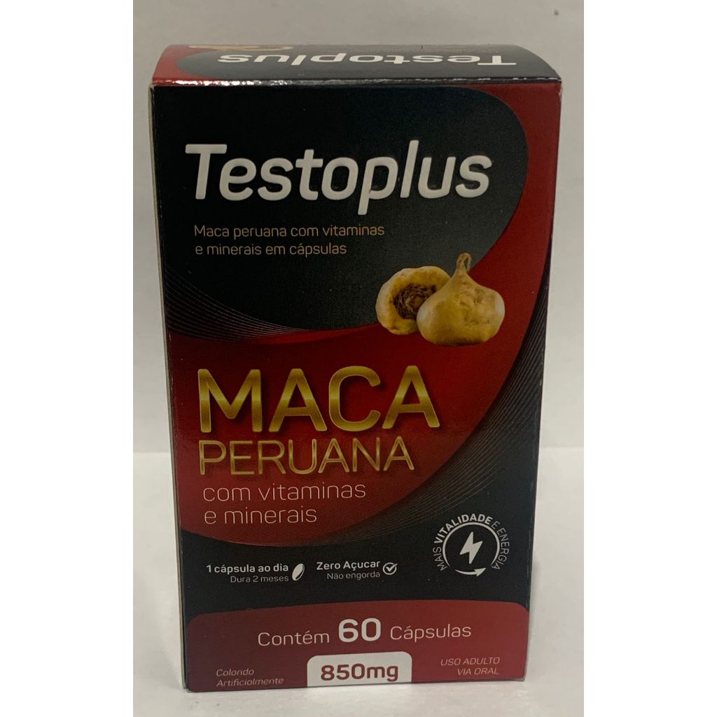 Testoplus Maca Peruana 850mg 60 Cápsulas Sabor Sem Sabor | Shopee Brasil