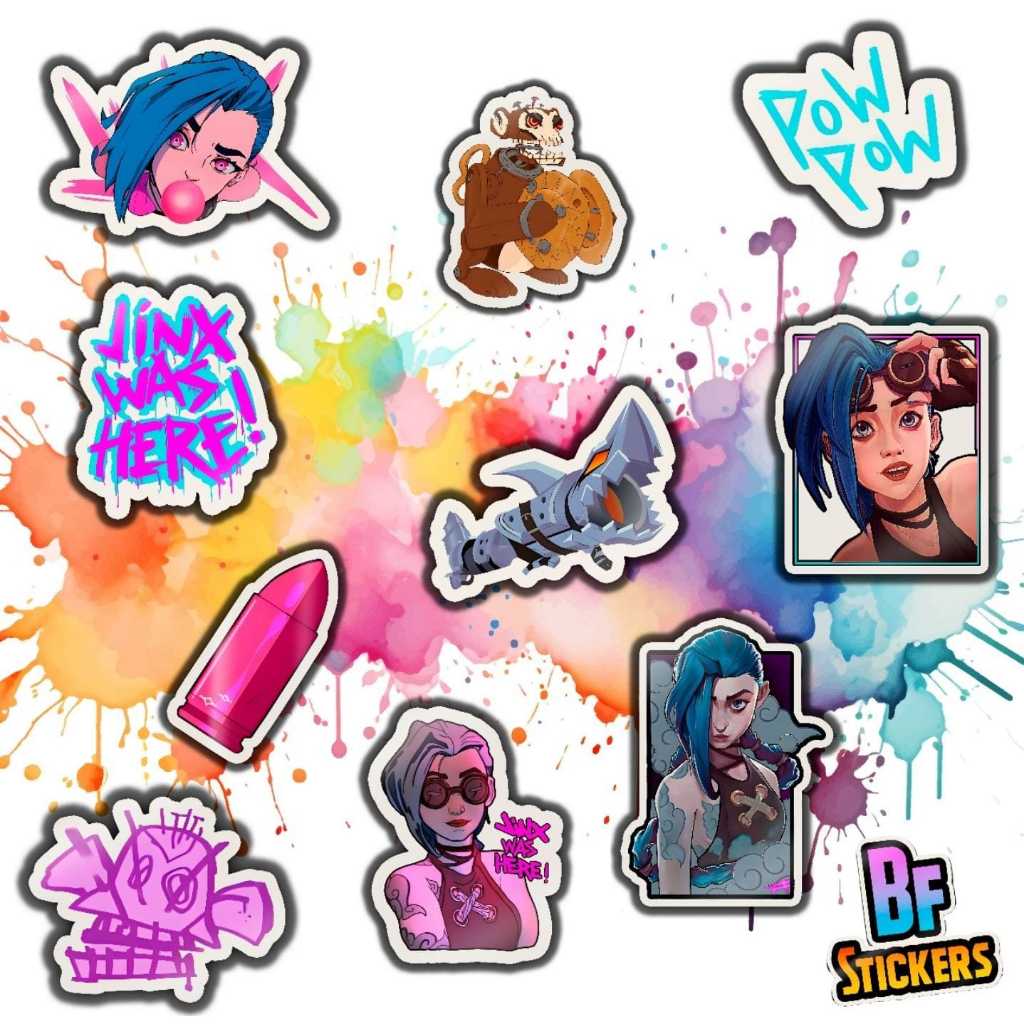 Pack Stickers Adesivos Premium Vinil Jinx arcane/ LOL lol League of ...