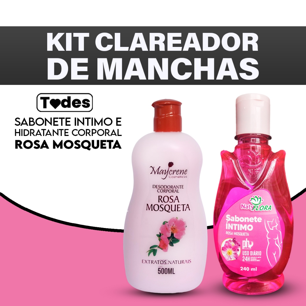 Kit Sabonete Intimo rosa mosqueta 240ml + Desodorante corporal Rosa ...