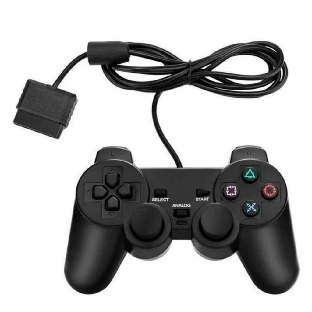 Controle PS2 Preto Doubleshock 2 Com Fio Analógico | Shopee Brasil