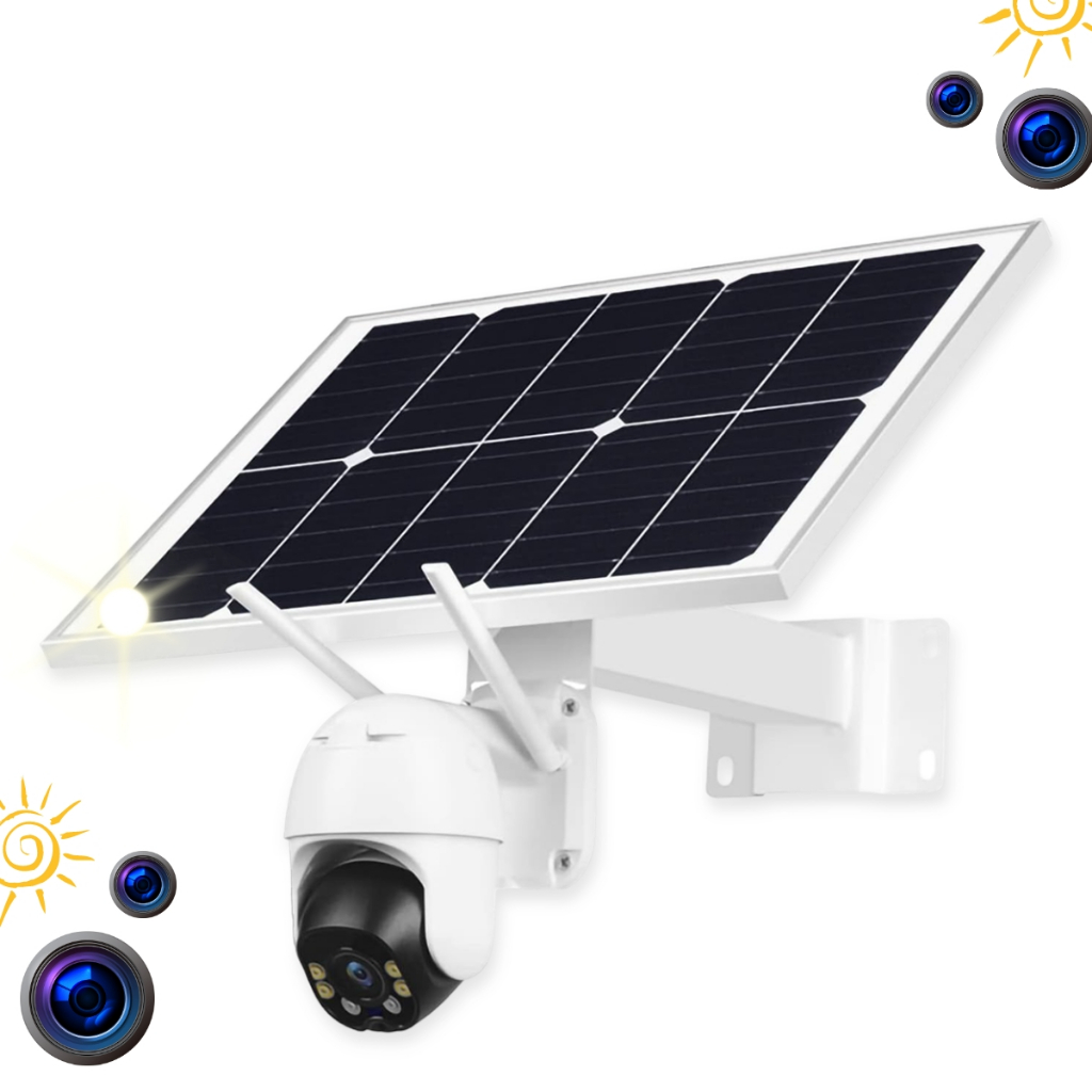 Camera de Segurança Solar Externa Full HD com Painel Solar Energia ...