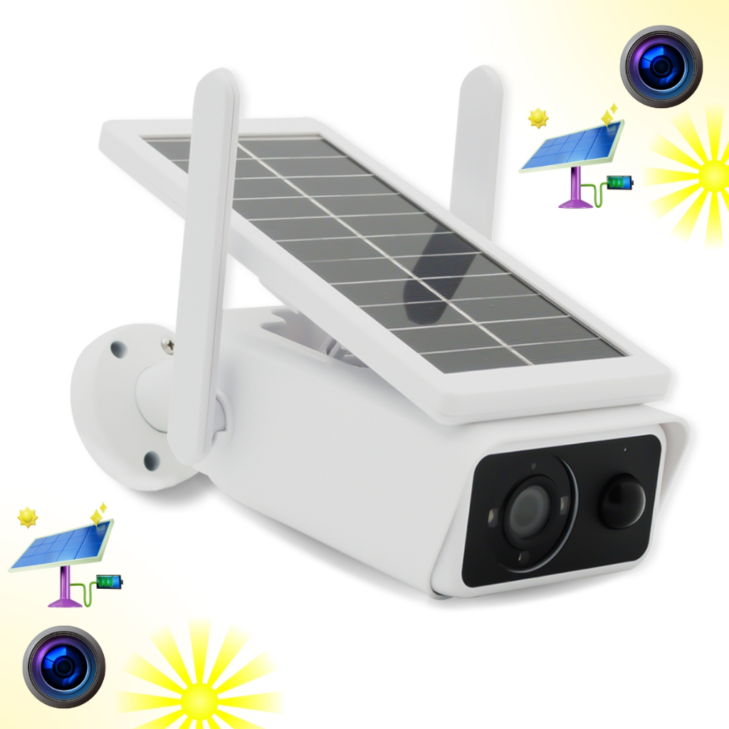 Camera De Segurança Solar Externa Wifi Full Hd Ip Energia Solar Painel ...
