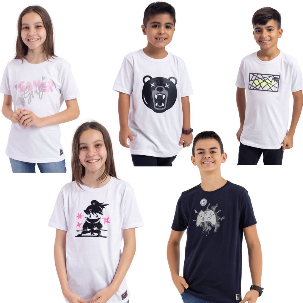 CAMISETA INFANTIL VARIAÇÃO DE ESTAMPAS 20001-C2 | Shopee Brasil