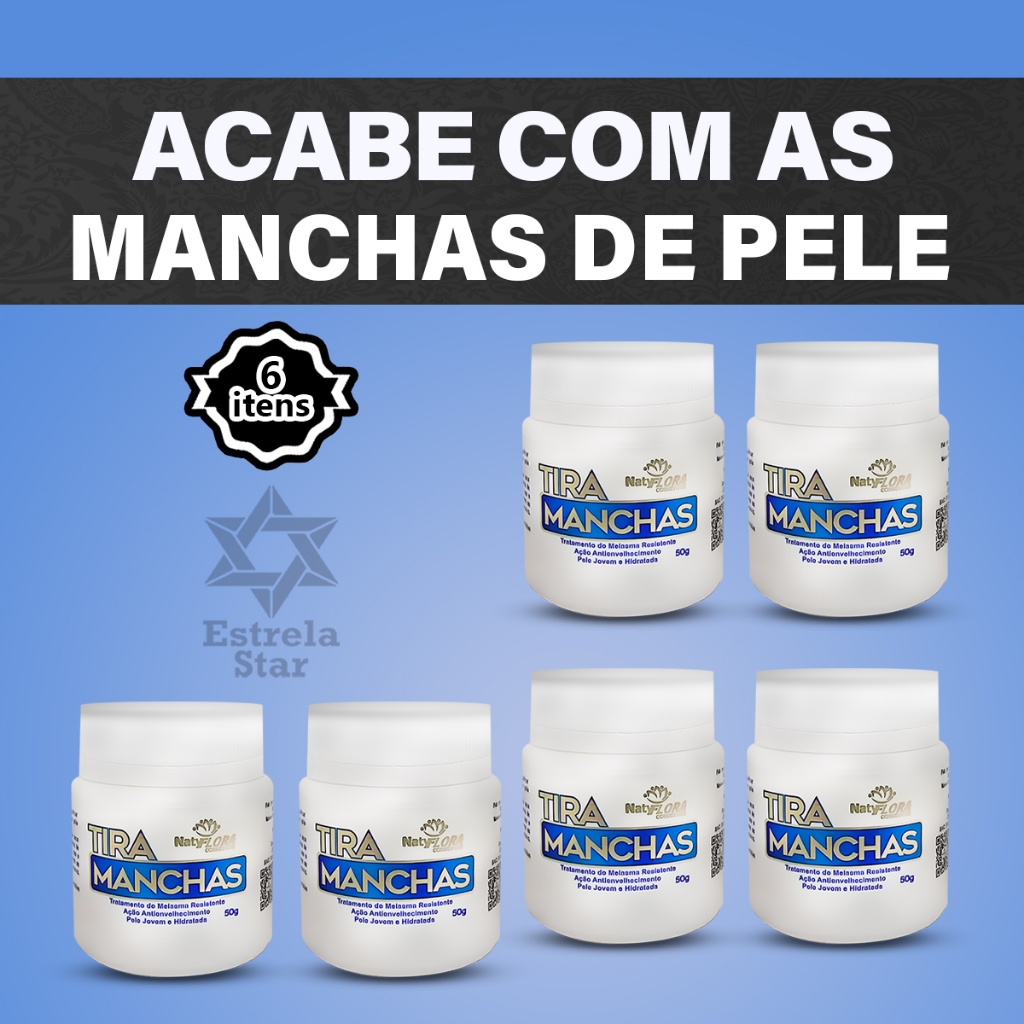 Kit com 6 Pomada Tira Manchas Natyflora Clareadora de Pele Para Rosto Mancha e Melasma Para ...