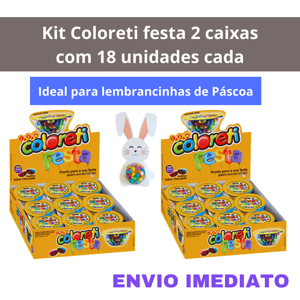 Kit Coloreti Festa 2 caixas com 18 unidades cada Jazam | Shopee Brasil