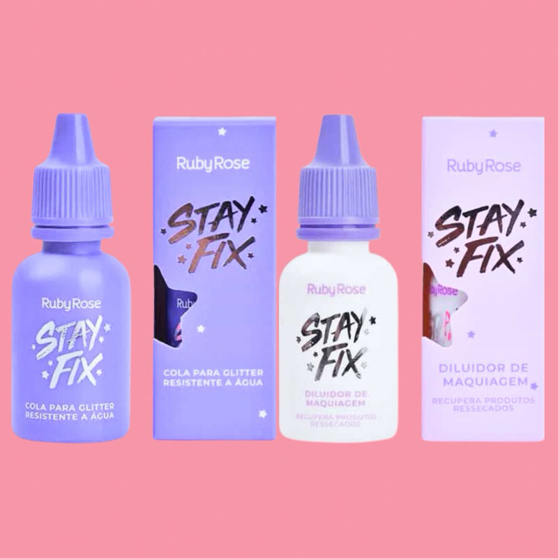 Cola glitter stay fix ruby rose e Diluidor de Maquiagem stay Fix ...