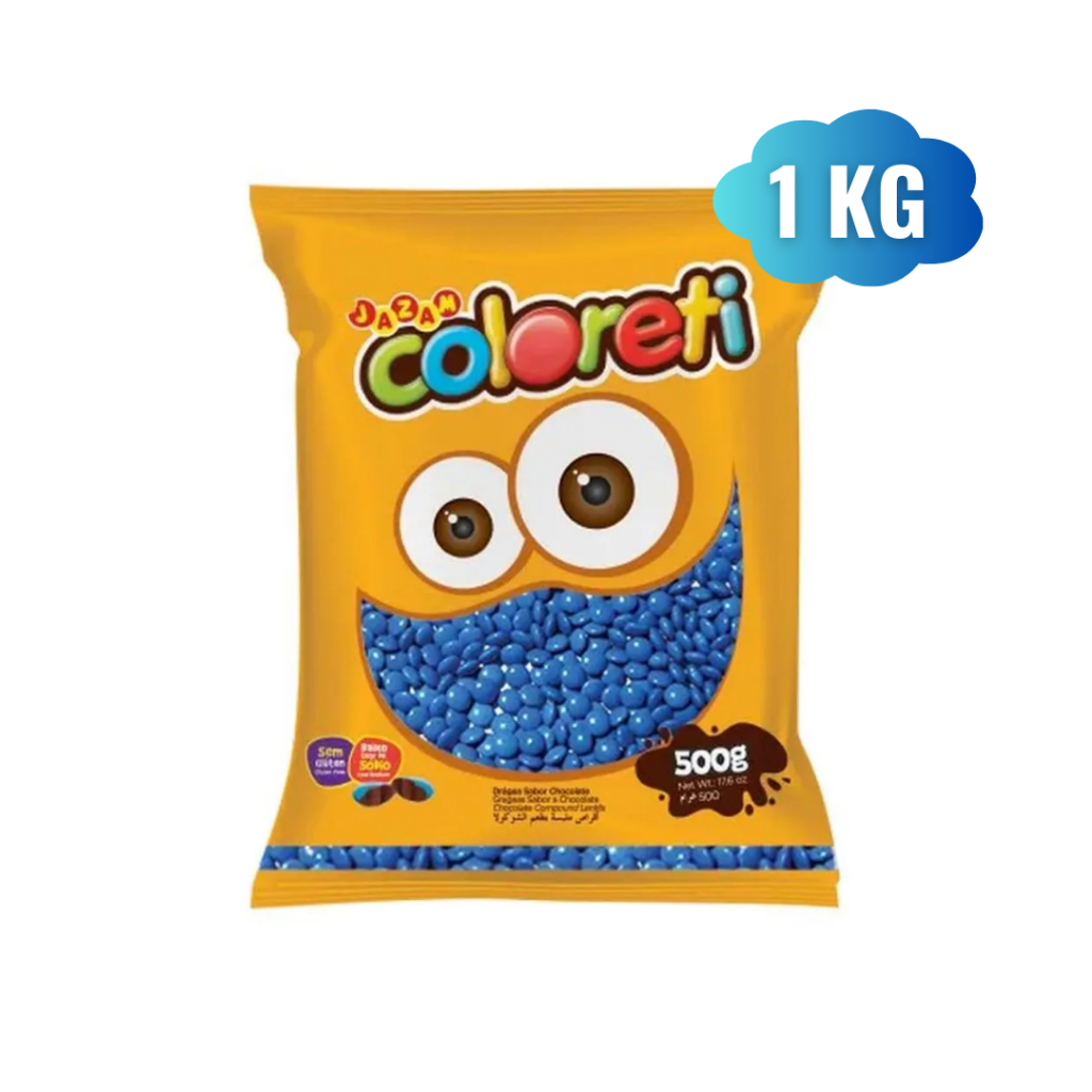 Confete de Chocolate Coloreti AZUL 1kg | Shopee Brasil