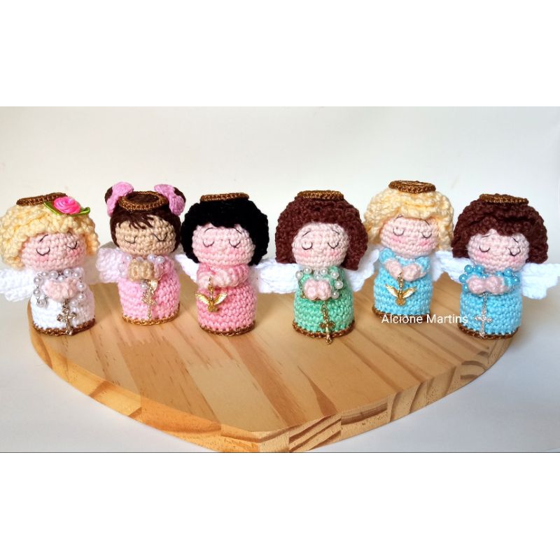Mini anjinhos amigurumi (7,5 cm). | Shopee Brasil