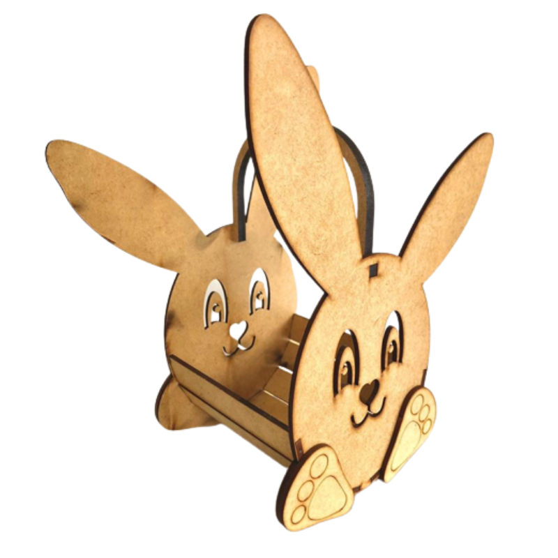 Cesta de Páscoa Rosto Coelho - 24,5A x 12L x 19,5C - MDF Cru | Shopee Brasil