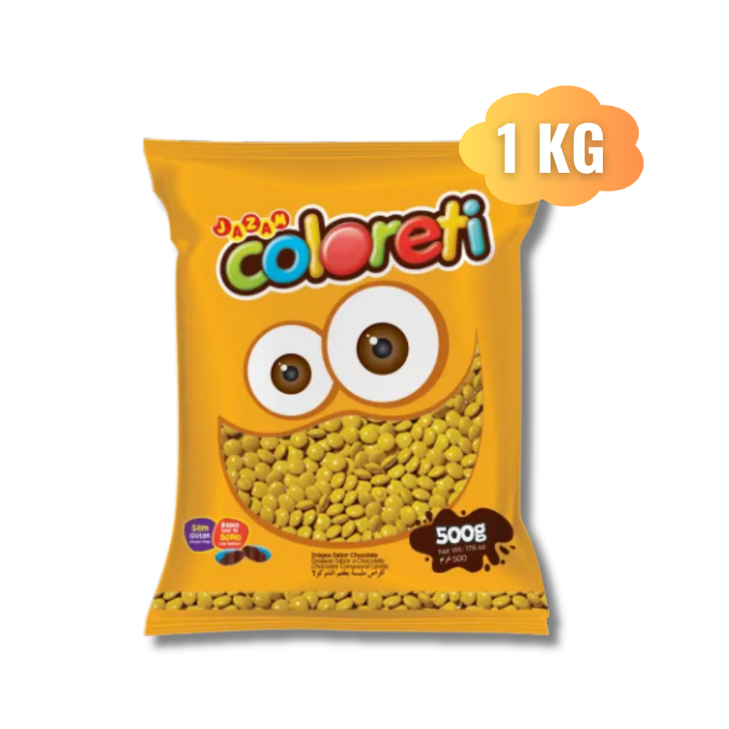 Confete de Chocolate Coloreti AMARELO 1kg | Shopee Brasil