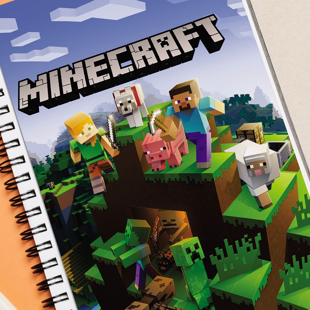 Adesivo para Capa de Caderno Minecraft (21x30cm) Capa Decorativa ...
