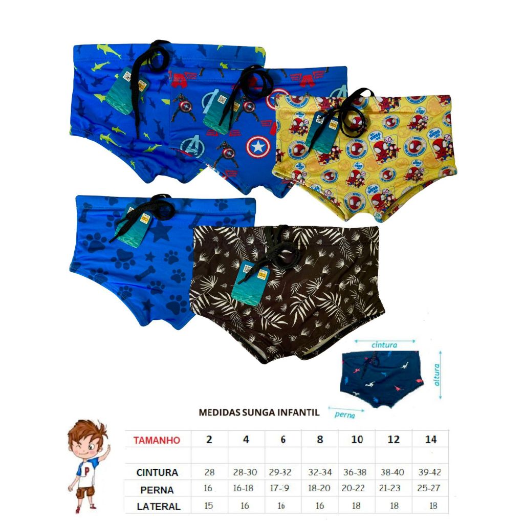 kit Sunga Infantil kids Natação | Shopee Brasil