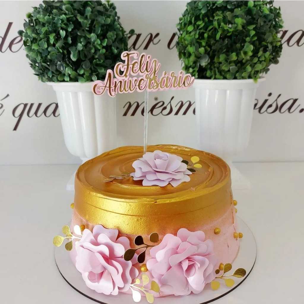 TOPO TOPPER FLORES ROSA | Shopee Brasil