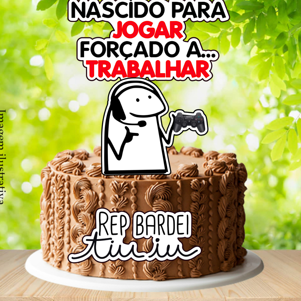 Topo de bolo Personalizado Flork Gamer vídeo game | Shopee Brasil
