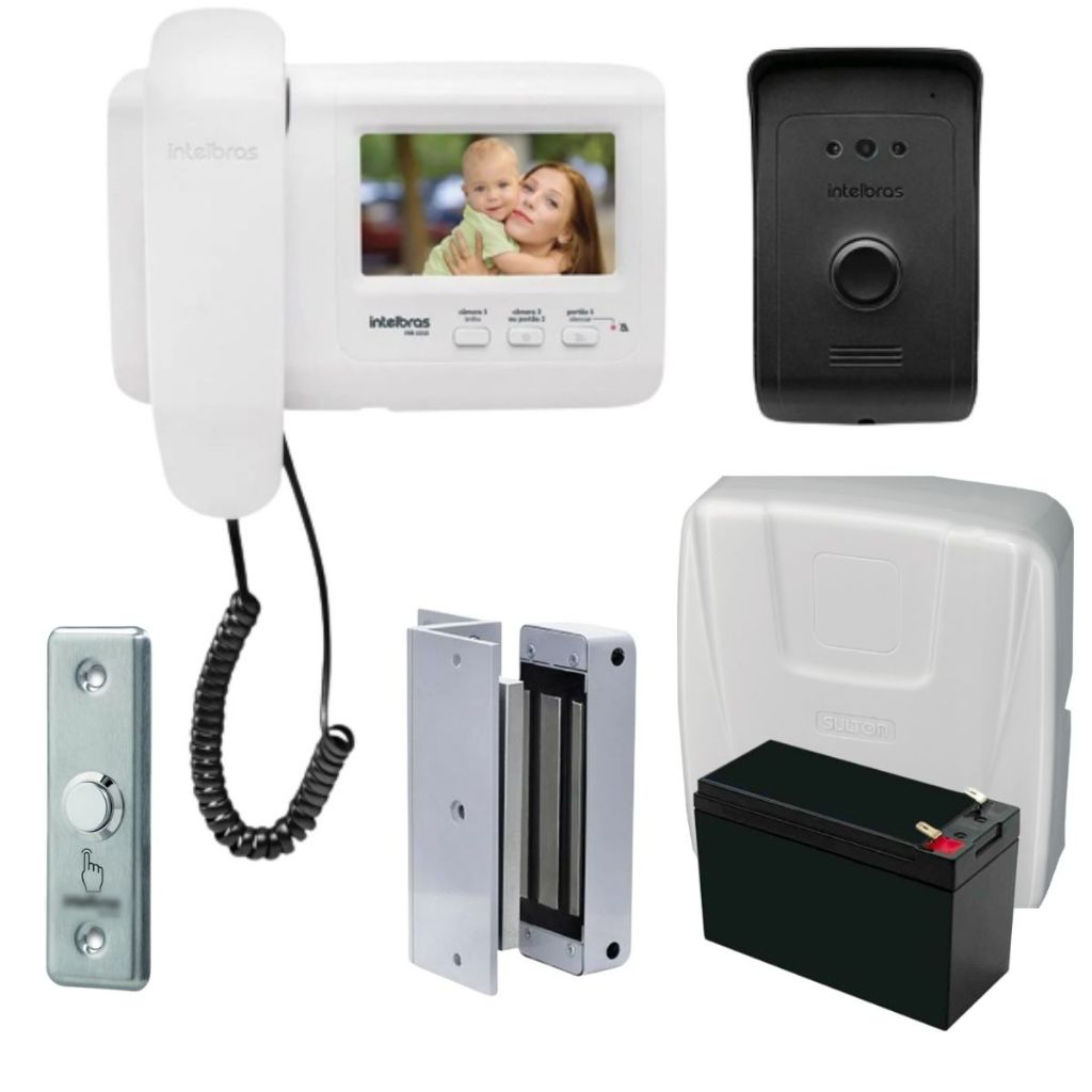 Video Porteiro Campainha Interfone Com FIo Intelbras Ivr1010 Eletroima ...
