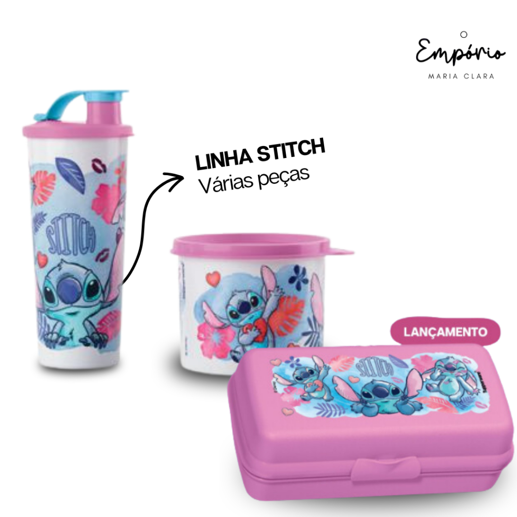 Stitch Love Copo c/ Bico 470ml + Redondinha 500ml | Tupperware Infantil ...