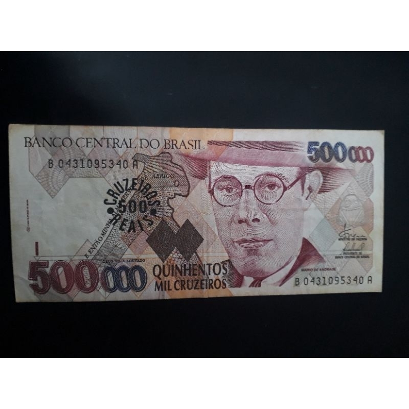 cédula 500 cruzeiros c.236 ano 1993 Mbc lote 928A | Shopee Brasil