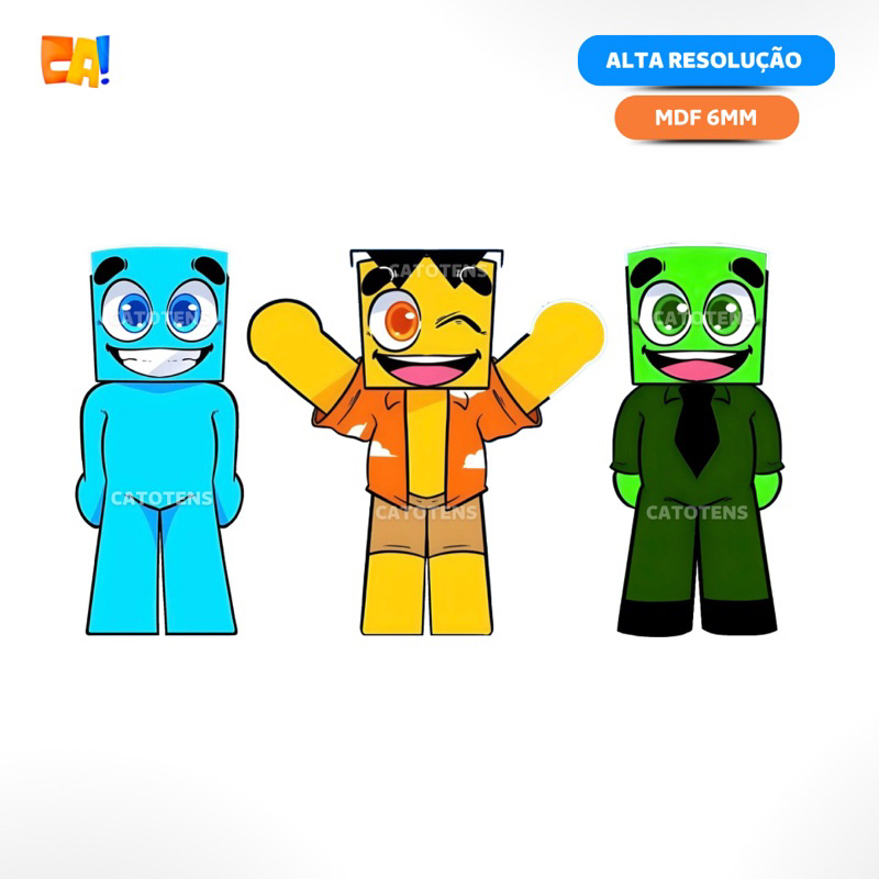 Display de chão MDF 3 unidades Turma do Problems 60cm a 95cm ...