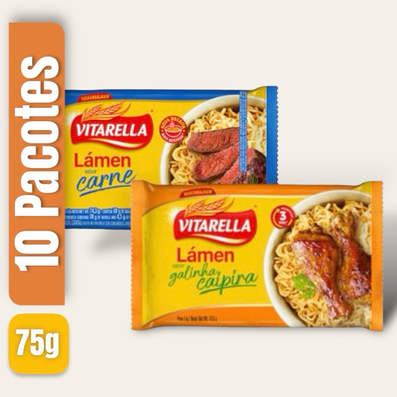 Macarrão Instantâneo Miojo Lámen Vitarella 74,3g (10 Unidades) | Shopee ...