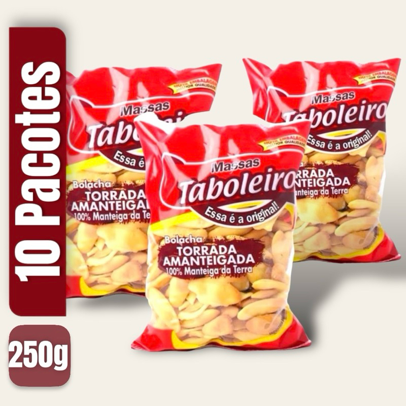 Bolacha Amanteigada Nordeste Taboleiro 250g Original Kit 10 pacotes ...