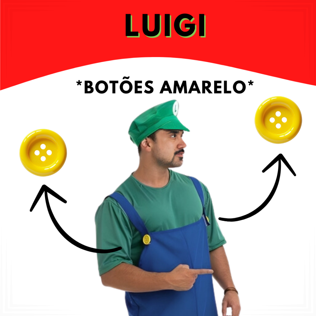 Fantasia Mario Bros + Quepe + Bigode Adulto Masculino Super Premium ...