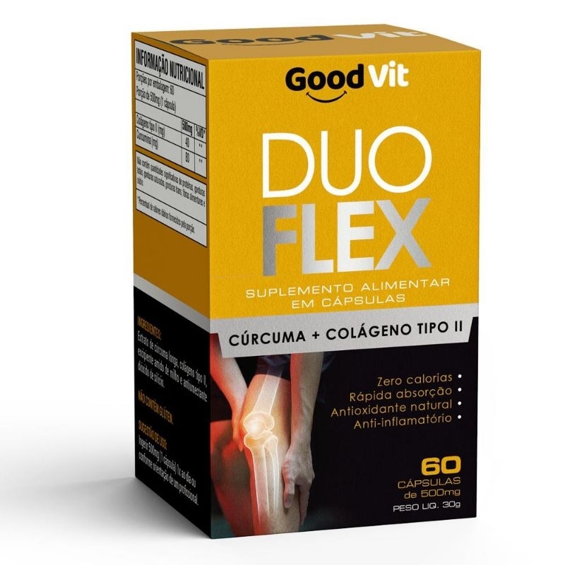 Duo Flex Cúrcuma + Colágeno Tipo 2 C/60 Cápsulas Good Vit | Shopee Brasil