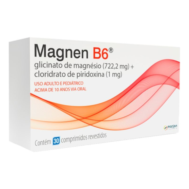 Magnen B6 30 Comprimidos Marjan Sabor Sem sabor | Shopee Brasil