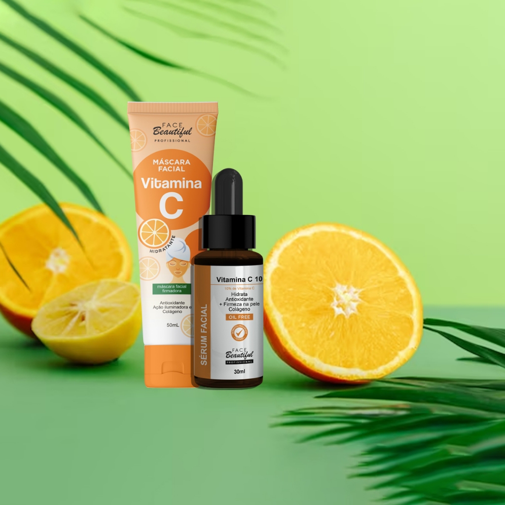 KIT Vitamina C para Skin Care com Bisnaga Hidratante e Serum | Shopee ...