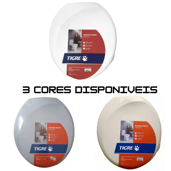 Tampa de Vaso Fofinho Tigre Suavit Branco Almofadado Assento Sanitário ...