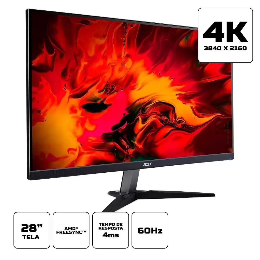 Monitor Acer Gamer Nitro 28 4k Kg282k Uhd Hdr10 Freesync + nota fiscal ...