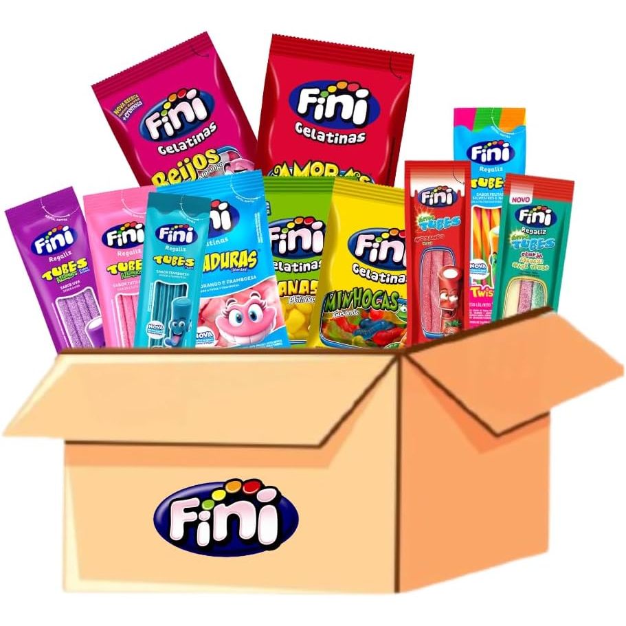 Kit com 40 Pacotes Bala Fini 15g cada Sabores Variados | Shopee Brasil