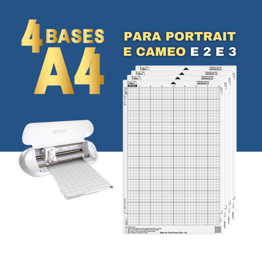 4 Bases de Corte A4 Transparente Para Silhouette Portrait, Portrait 2 ...