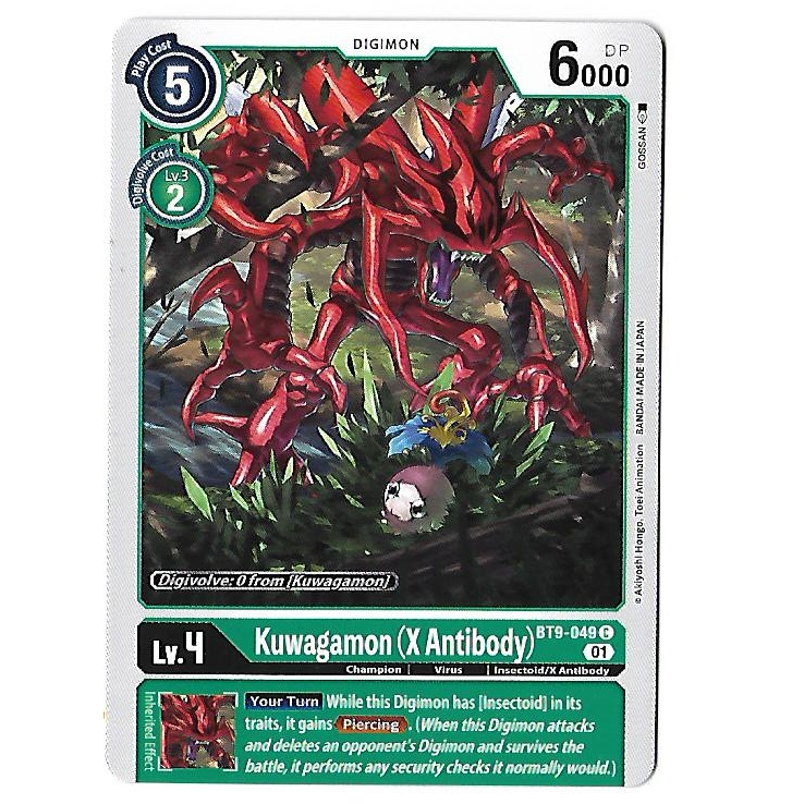 Digimon CCG Kuwagamon X Antibody - Common BT9 | Shopee Brasil
