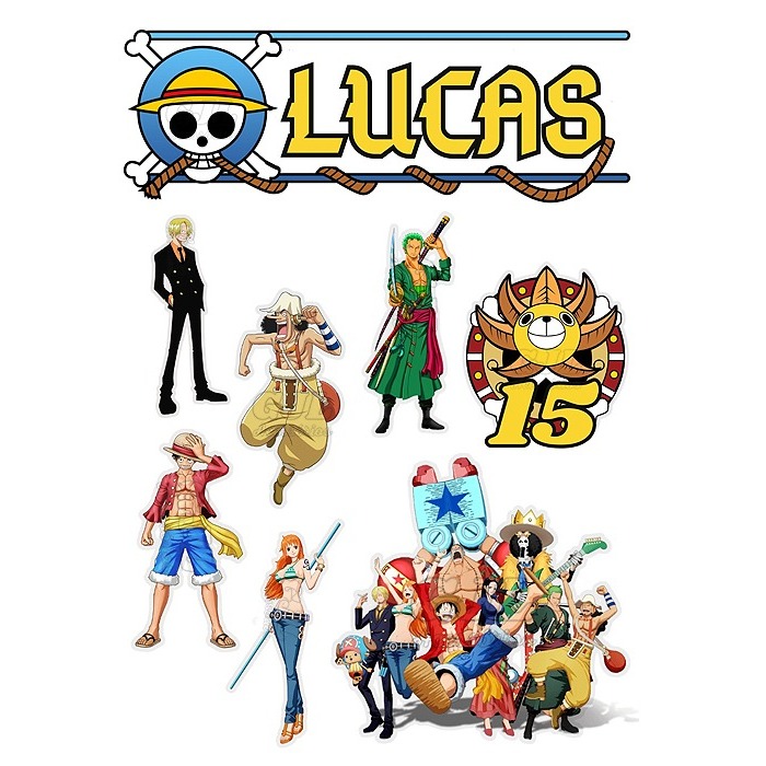 Topo Topper De Bolo One Piece Anime Personalizado Aniversário Festa ...
