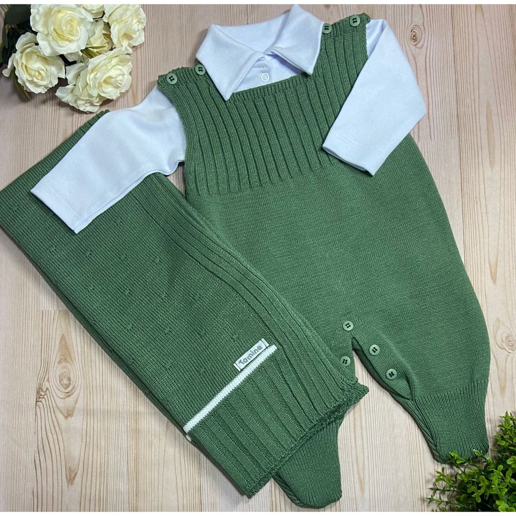 Conjunto Saida Maternidade Tricot Completa Recem Nascido Menino Menina ...