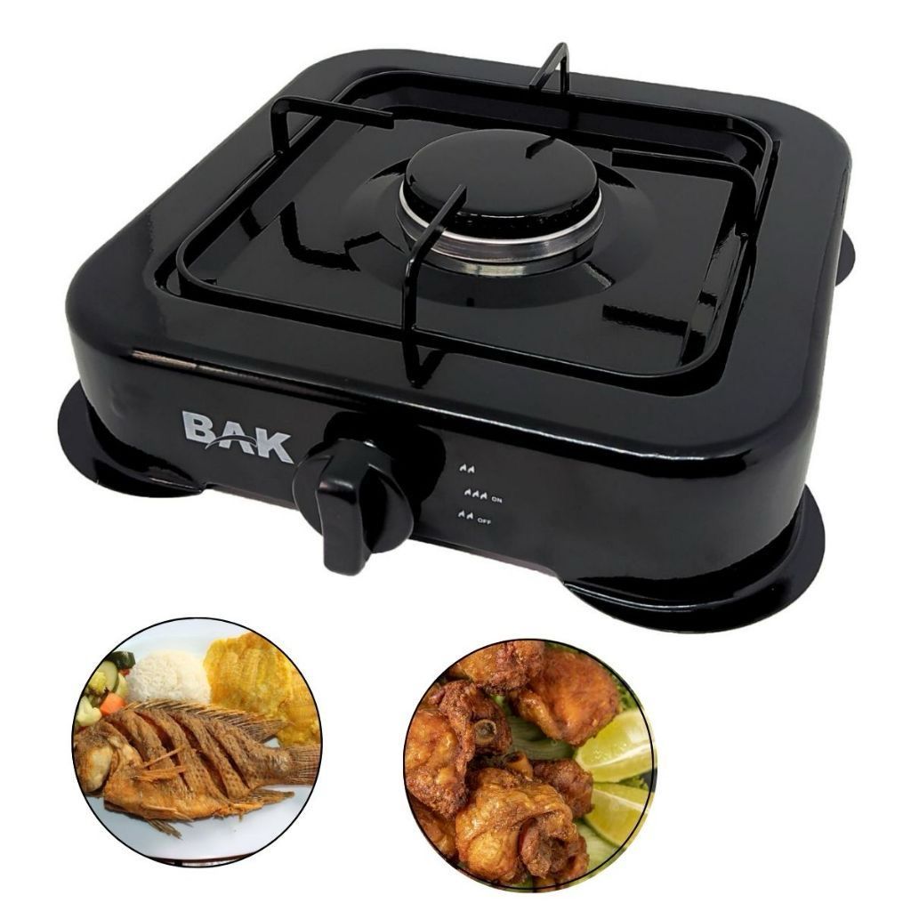 Fogão Cooktop Fogareiro 1 Boca a Gás Bak Camping Portátil Preto ...