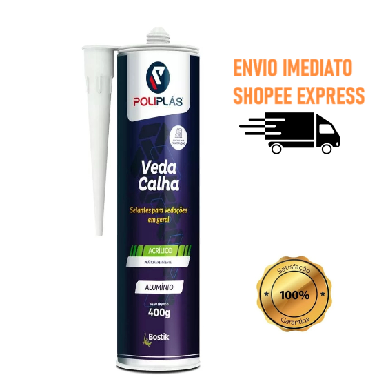 Veda Calha Cola Selante 400 Gramas Aluminio Poliplas Vedacalha Furos ...