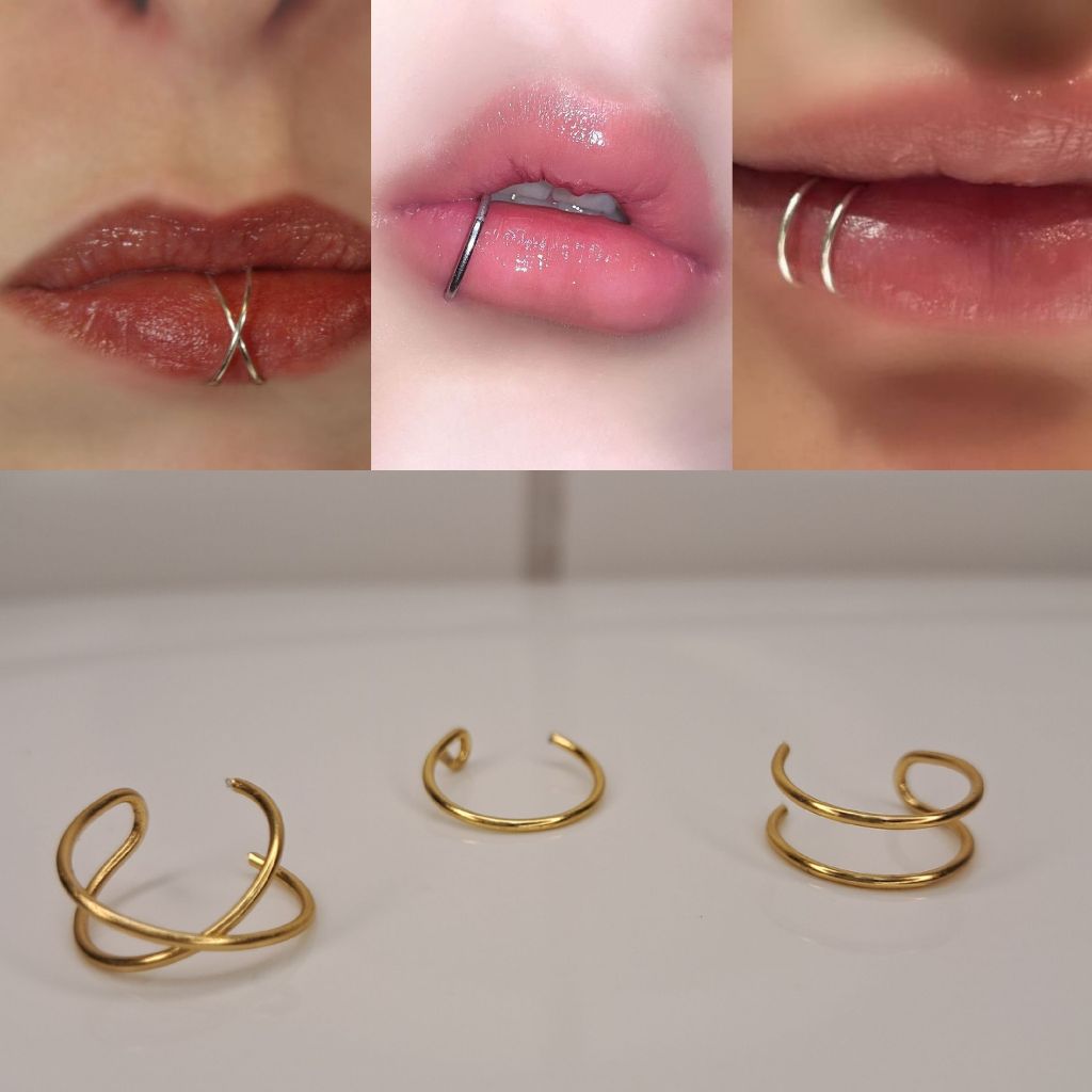 Lip Cuff / Piercing Fake De Lábio / Piercing Labial De Pressão | Shopee ...