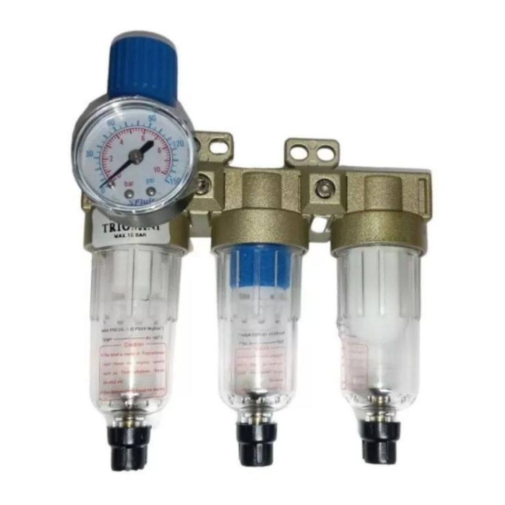Filtro De Ar Regulador Odontológico Dentista Triplo Rosca 1/4'' Com Manômetro Regulador De ...