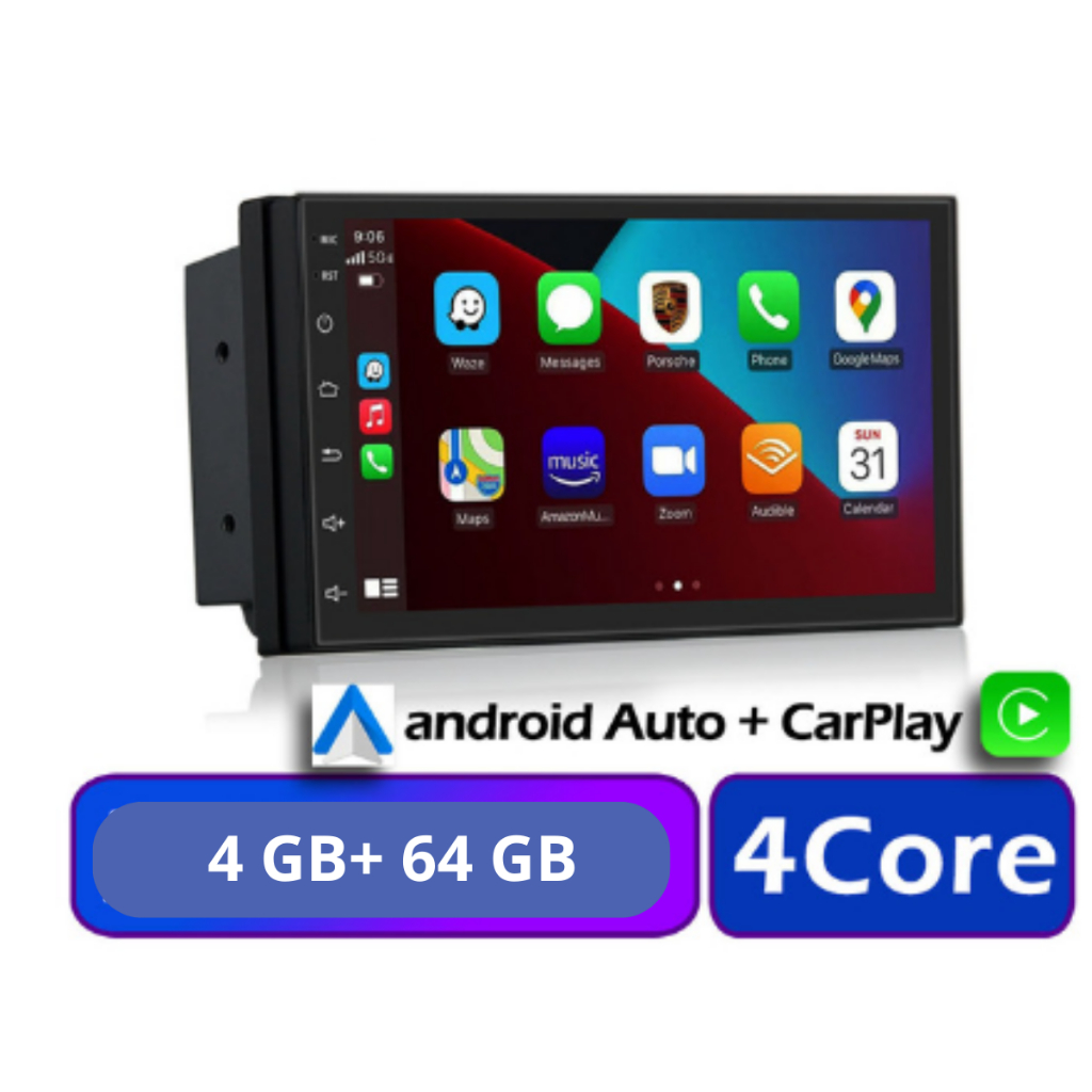 Central multimídia Android carro 2 Din Gps 100% Android 7 pol Wifi | Shopee Brasil